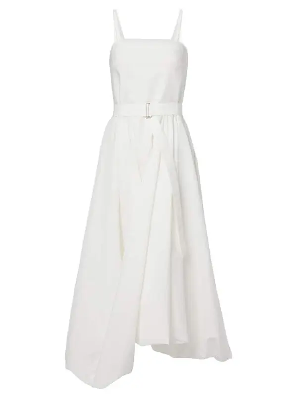 Brunello Cucinelli Cotton-blend Midi Dress - White