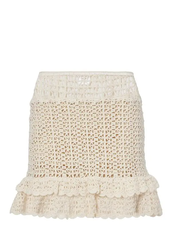 Anna Kosturova Crochet Miniskirt - White
