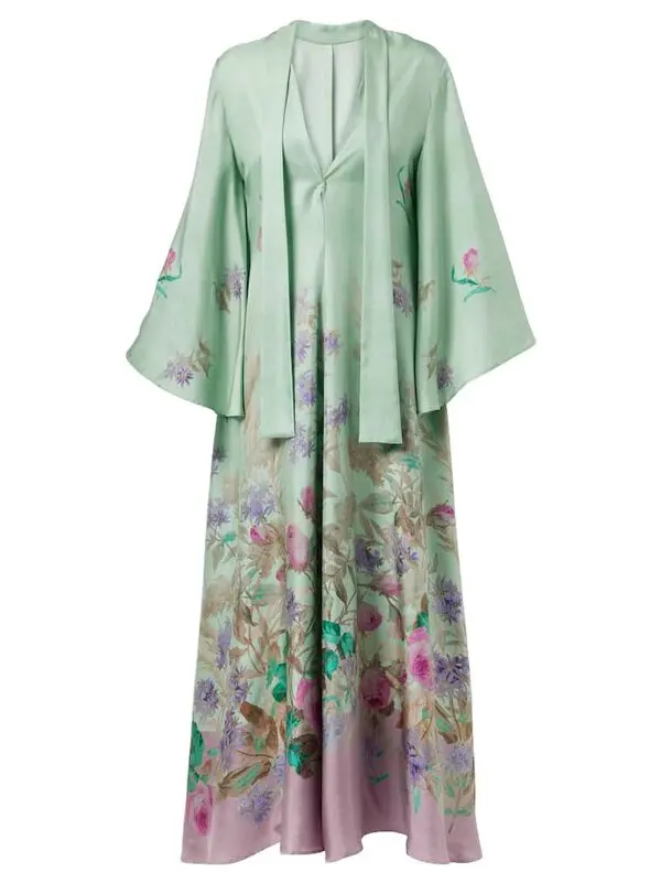 La DoubleJ Magnifico Floral Maxi Dress - Green