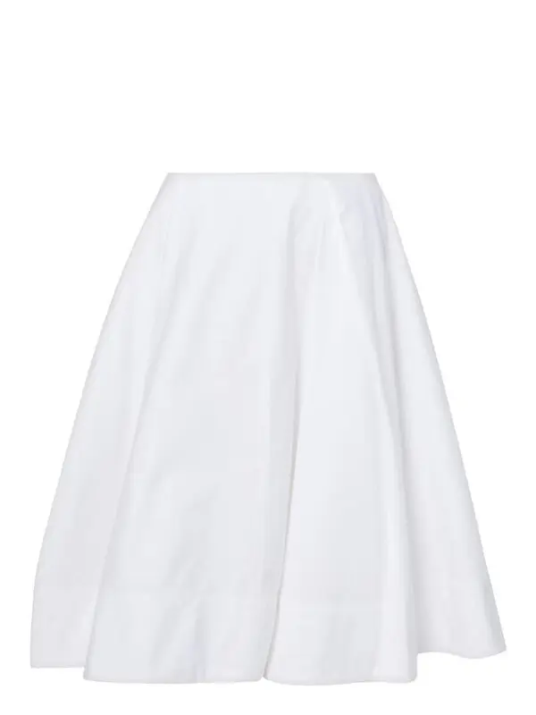 Jacquemus Salon Cotton Poplin Midi Skirt - White