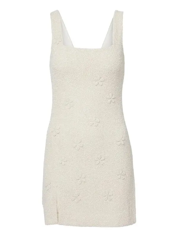 Staud Le Sable Beaded Minidress - White