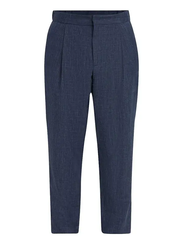 Giorgio Armani Melange Wool-blend Trousers - Dark Blue