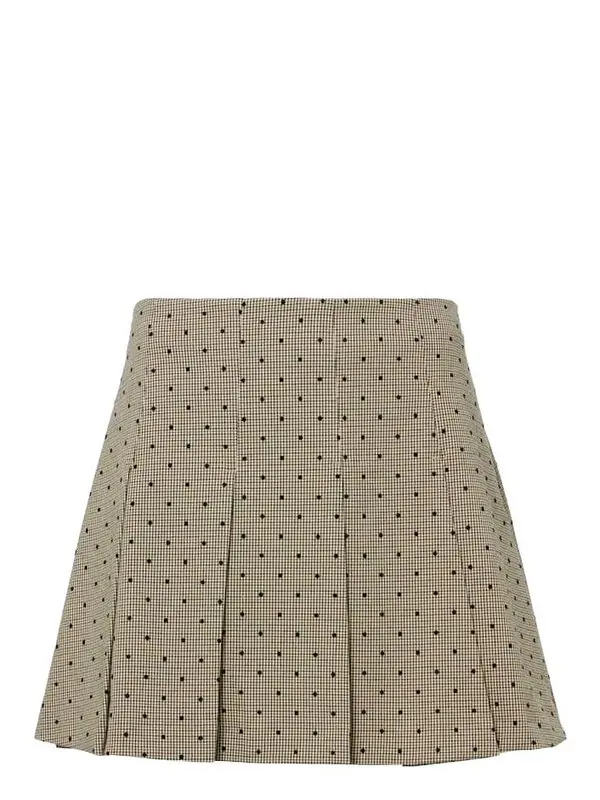 GANNI Checked Miniskirt - Brown