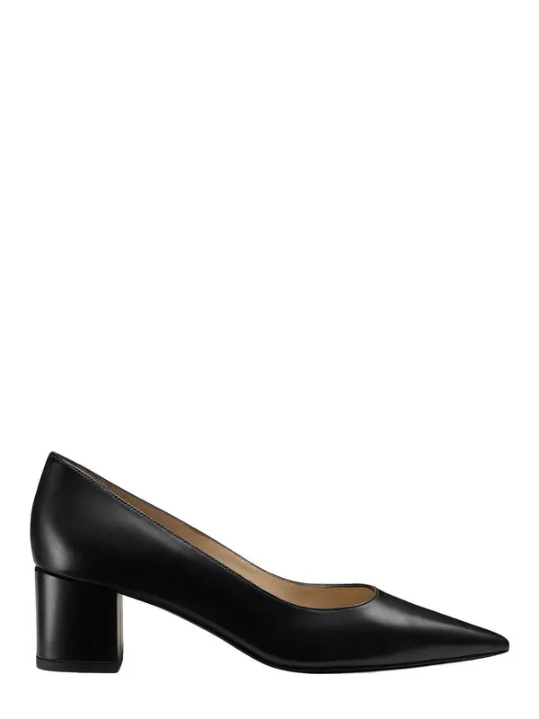 STUART WEITZMAN Leather Block-heel Pumps - Black