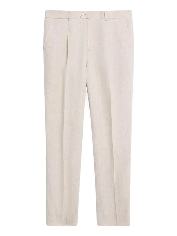 Brunello Cucinelli Linen Single-pleated Pants - Jut