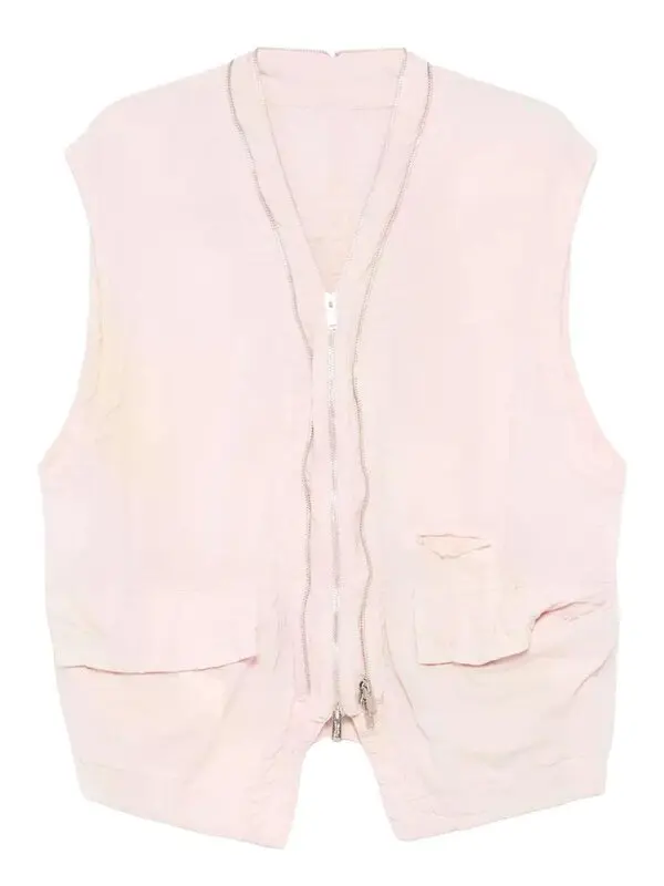 Undercover Double Zip Vest - Pink