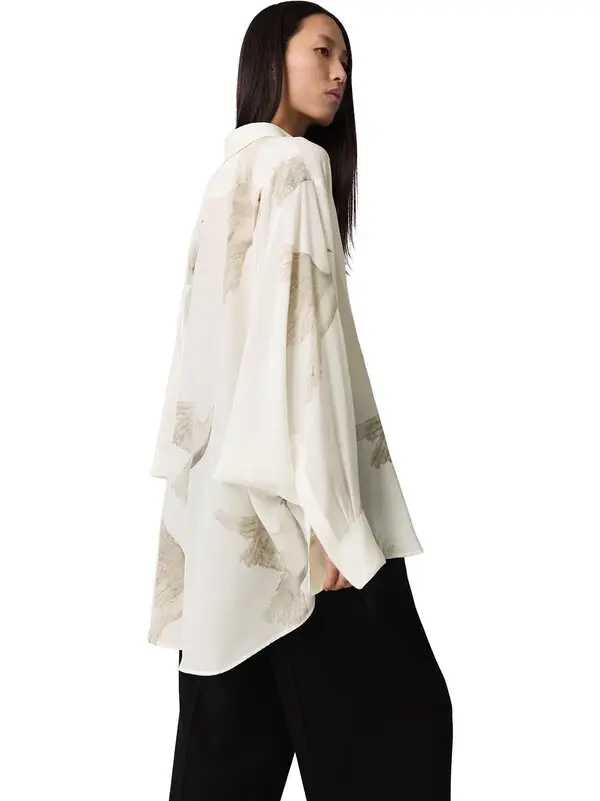 Stella McCartney Oversized Dove Print Shirt - Cream