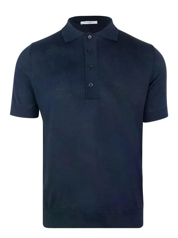 PAOLO PECORA Fine-knit Polo Shirt - Blue