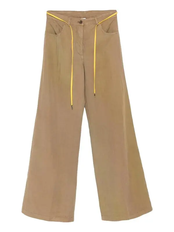 Aspesi Striped Wide-leg Trousers - Brown