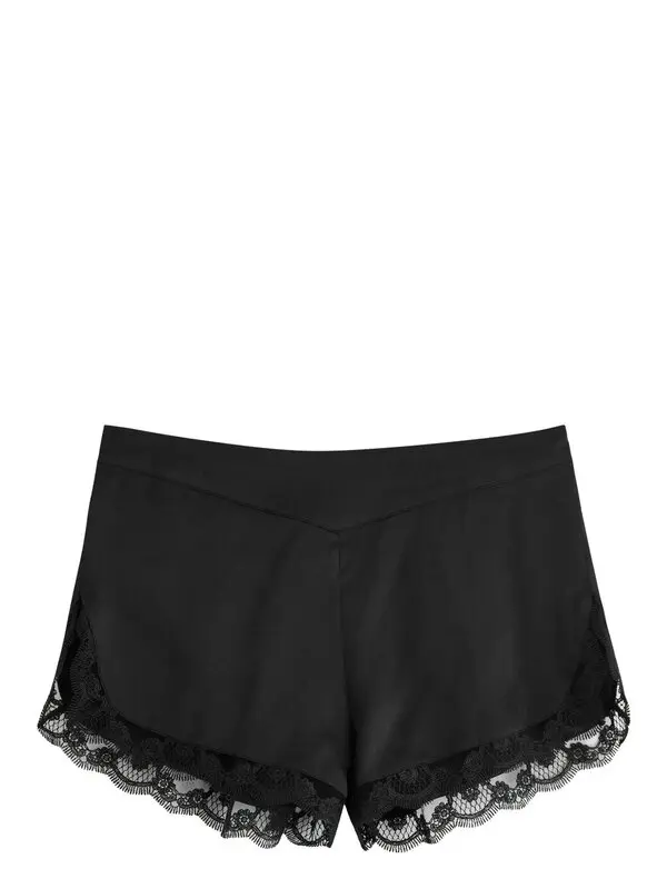 Simone Perele Love Me Lace-trim Silk-satin Pyjama Shorts - Black