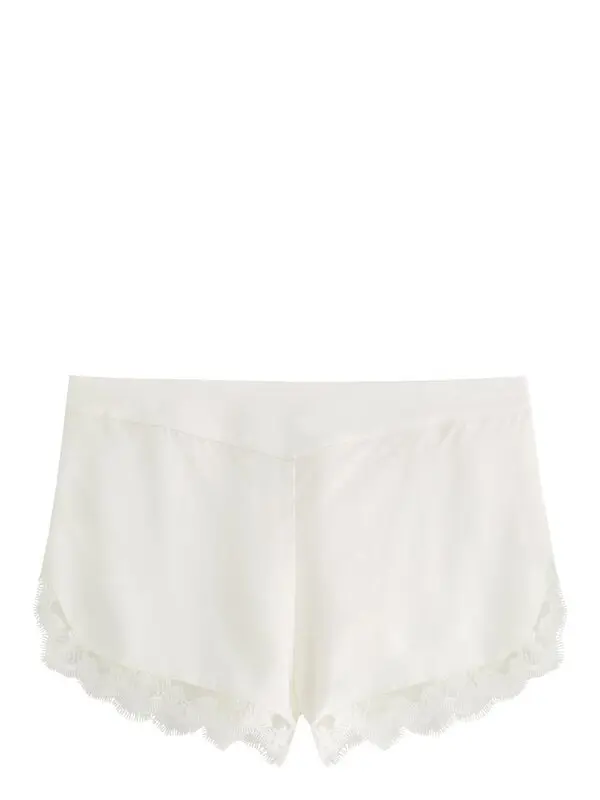 Simone Perele Love Me Lace-trim Silk-satin Pyjama Shorts - Ivory