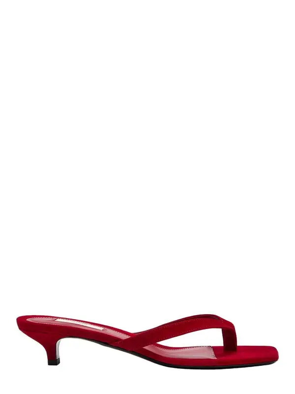 TOTEME 40 Suede Thong Sandals - Red