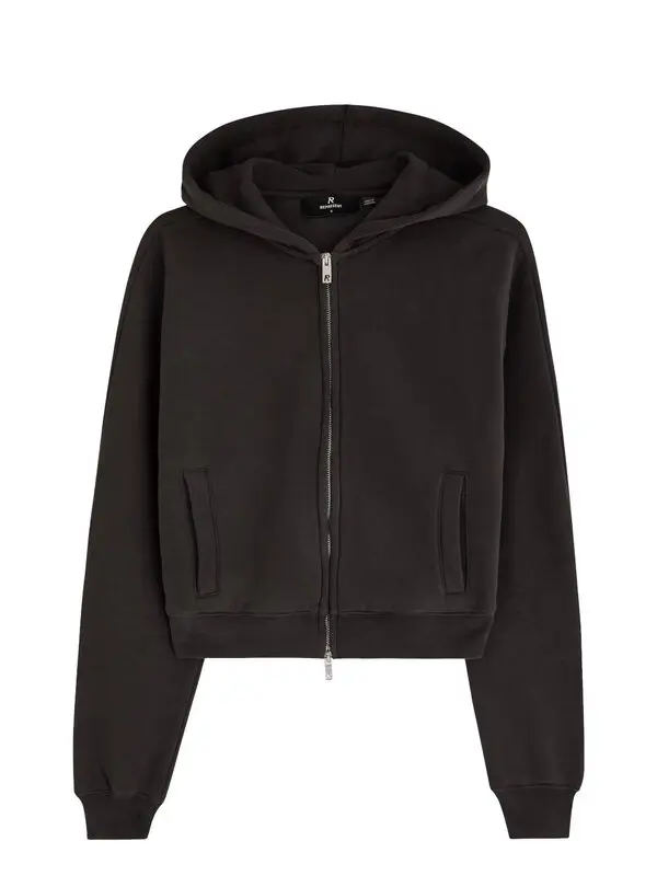 REPRESENT Owners Club Cropped Hooded Sweatshirt - Chocolate