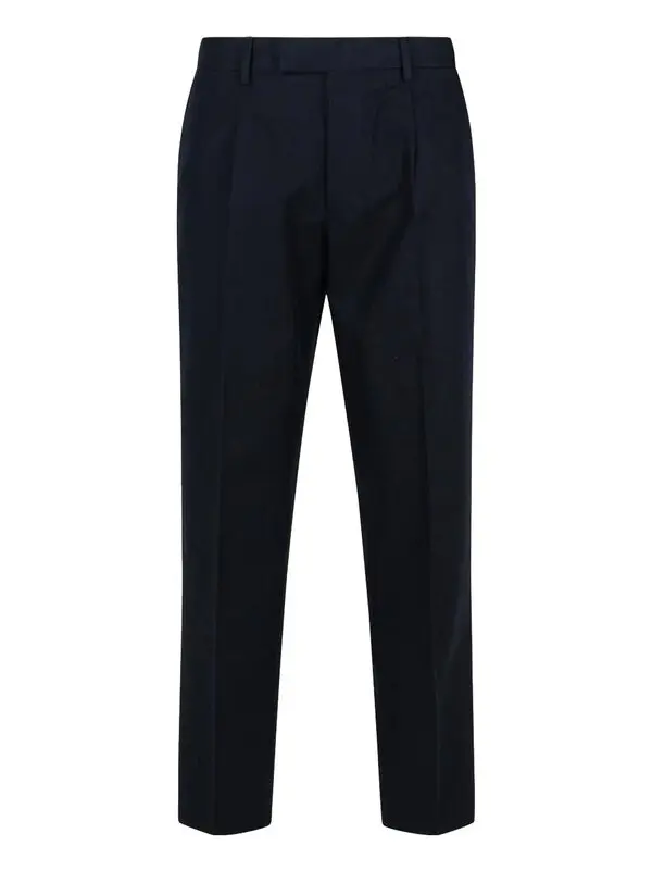 Zegna Cotton-flax Trousers - Blue