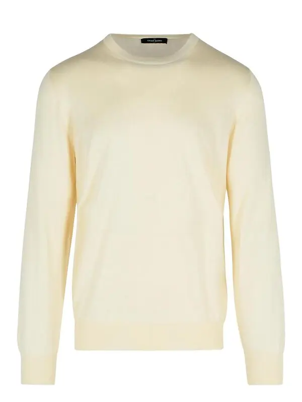 GRAN SASSO Cashmere Blend Crew Neck Sweater - Beige