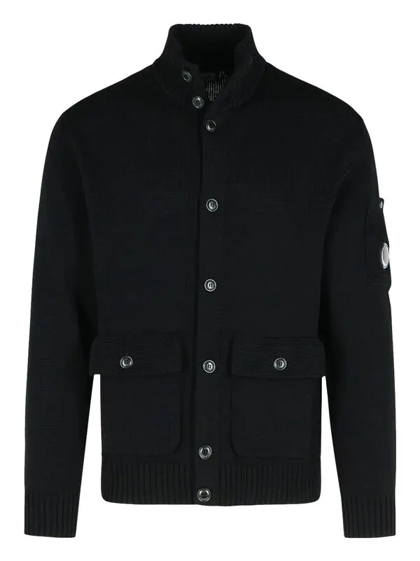 C.P. COMPANY Cotton Jacket With Lens Detail - Black
