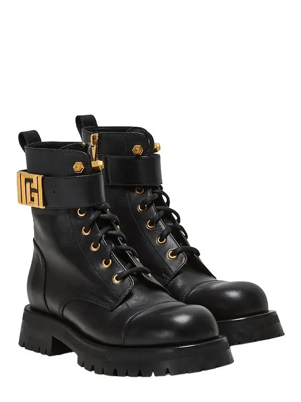 Balmain Charlie Leather Ranger Boots - Black