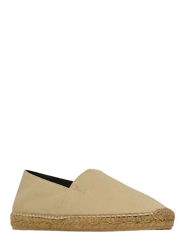 Saint Laurent Logo-embroidered Canvas Espadrilles - Biscuit Cotton Gabardine