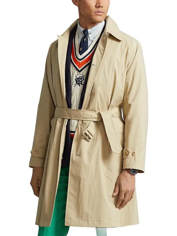 Polo Ralph Lauren Stretch Cotton Balmacaan Topcoat - Tan