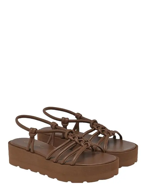 GIANVITO ROSSI Hebe Sandals - Brown Nappa Leather