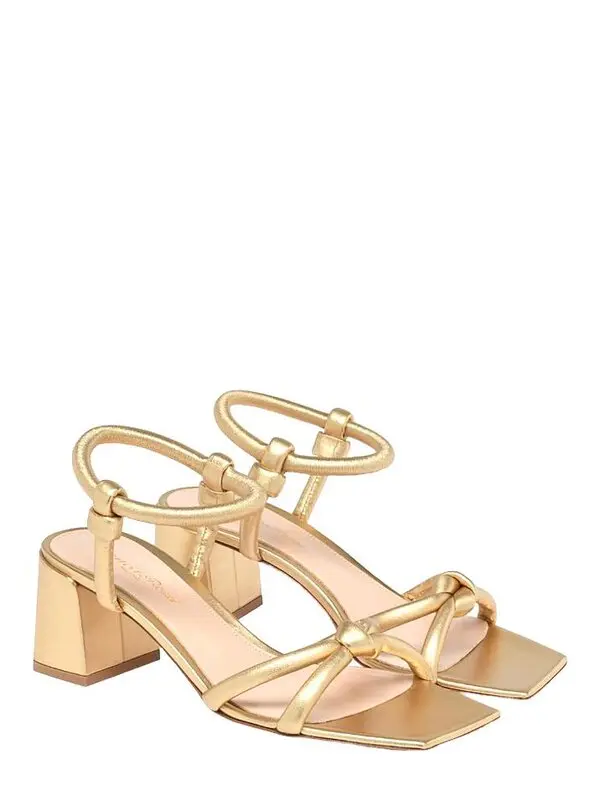 GIANVITO ROSSI Juno 55 Sandal - Gold Nappa Leather