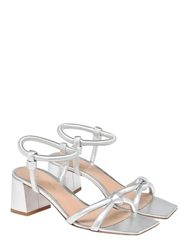 GIANVITO ROSSI Juno 55 Sandal - Silver Leather