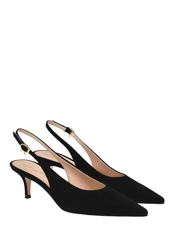 GIANVITO ROSSI Robbie Sling 55 Pumps - Black Suede