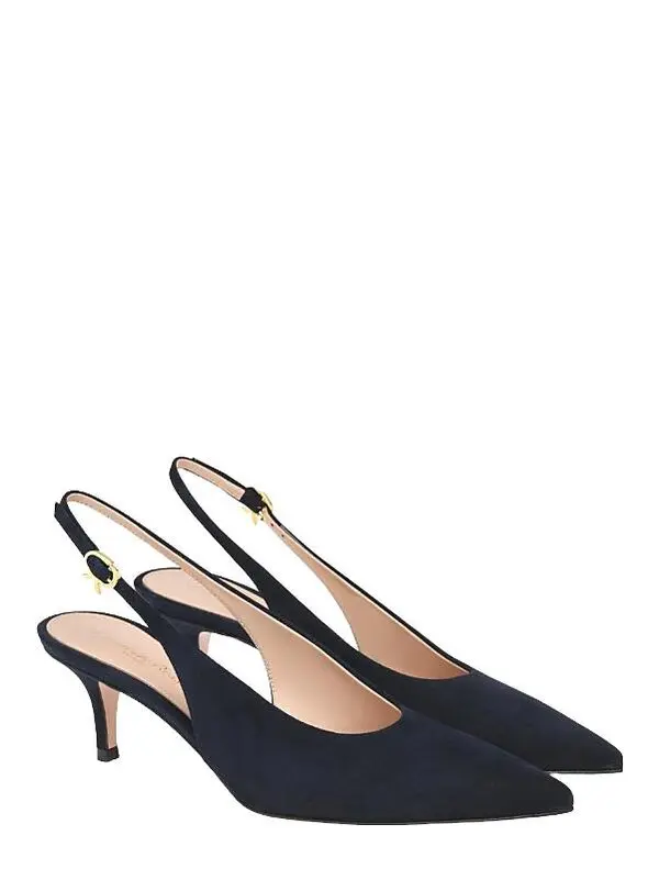 GIANVITO ROSSI Robbie Sling 55 Pumps - Blue Suede