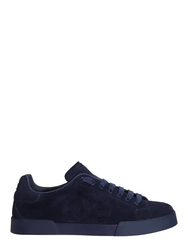 Dolce & Gabbana Calfskin Strobel Portofino Light Sneakers - Blue