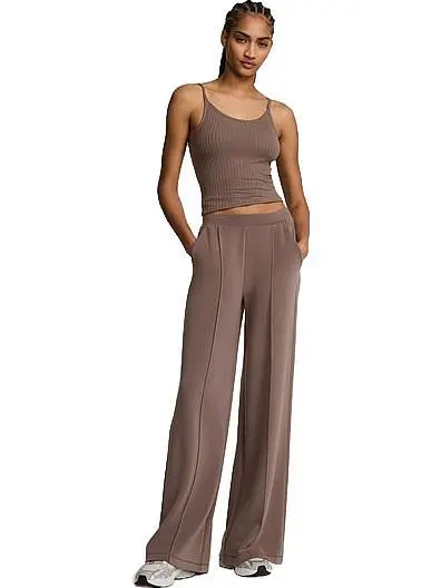 Victoria's Secret Vsx Featherweight Knit Wide-leg Pant - Grey