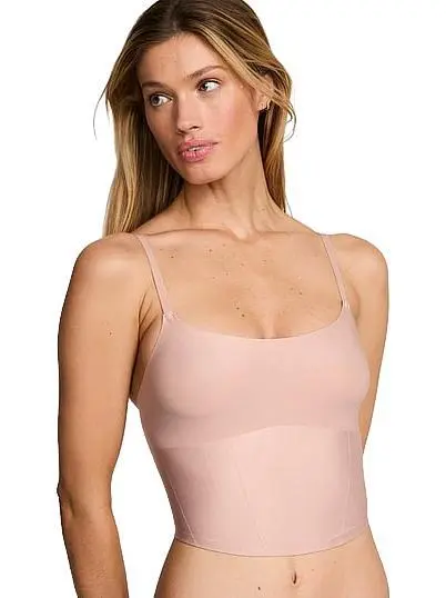 Victoria's Secret Shapewear Victoria Smoothingshimmer™ Cinched Tank Top - Beige