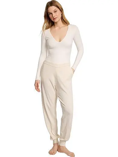 Victoria's Secret Luxe Knit Jogger - White,ivory