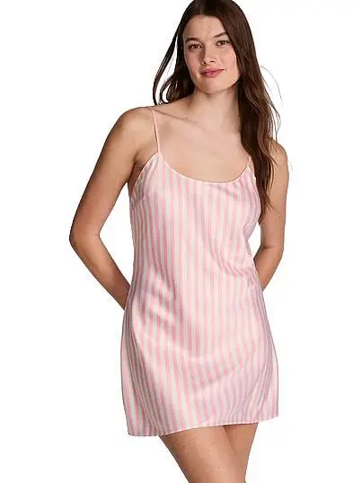 Victoria's Secret Heritage Stripe Satin Mini Slip - Print
