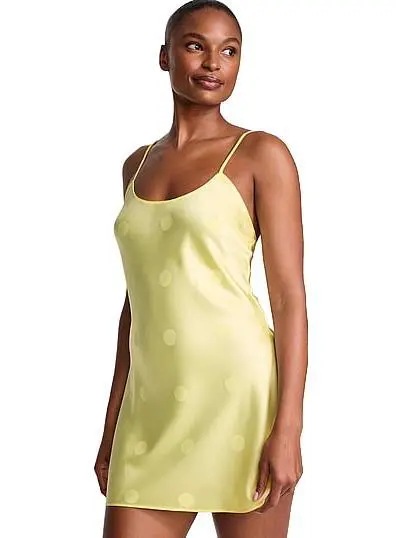 Victoria's Secret Heritage Stripe Satin Mini Slip - Yellow