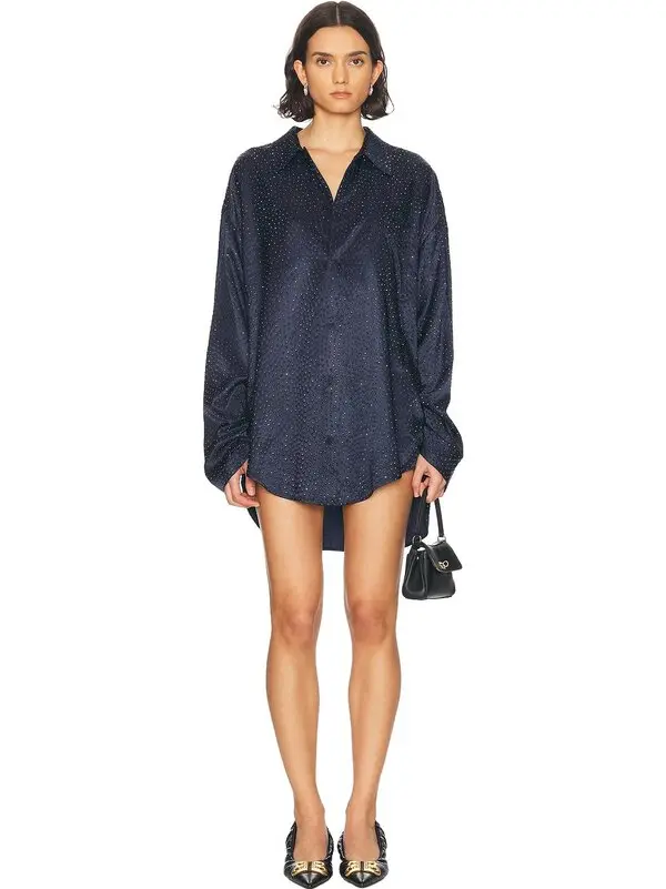 Balenciaga Long Sleeve Minimal Shirt - Dark Navy