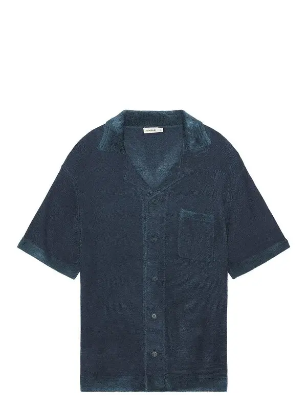 Simkhai Camp Shirt In Teal - Steel