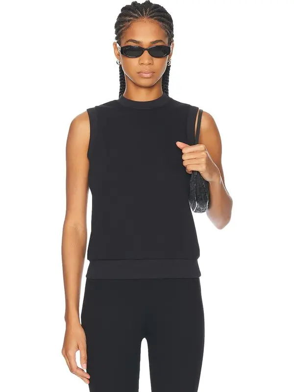 Sprwmn Shrunken Vest Top - Black