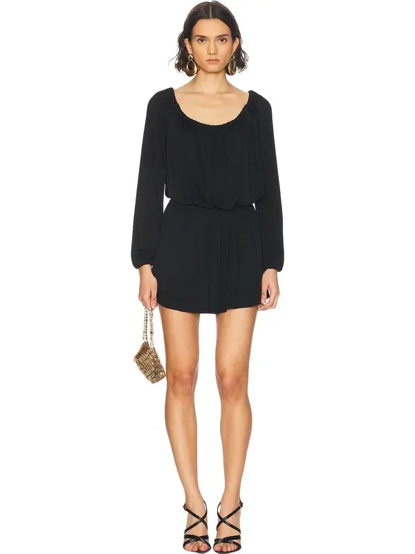 Saint Laurent Long Sleeve Mini Dress - Noir