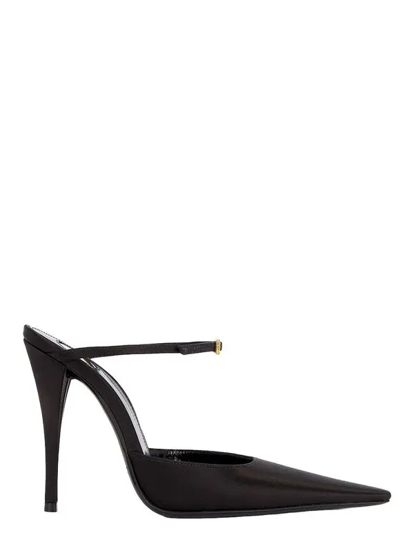 Saint Laurent Alice Mule Pump - Nero & Crystal