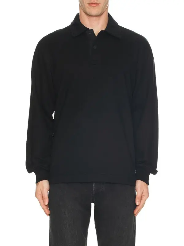 Reigning Champ Midweight Terry Rugby Sweater - Black