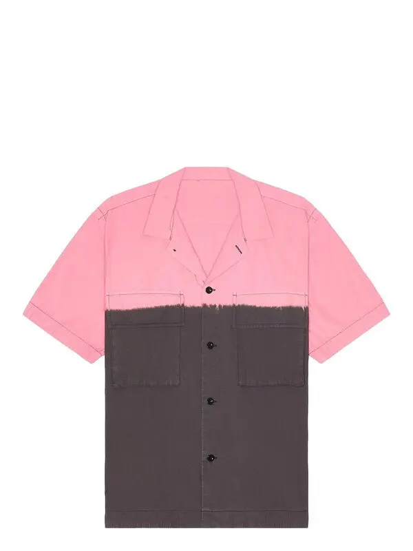 Sacai Garment Dye Shirt In Grey,pink - Gray