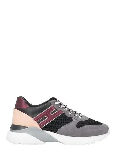 Hogan Lead Leather And Textile Sneakers - Grey