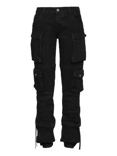 Attico Cotton Cargo Jeans - Black