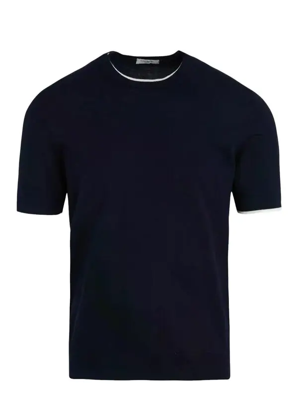 PAOLO PECORA Contrast-trim T-shirt - Blue