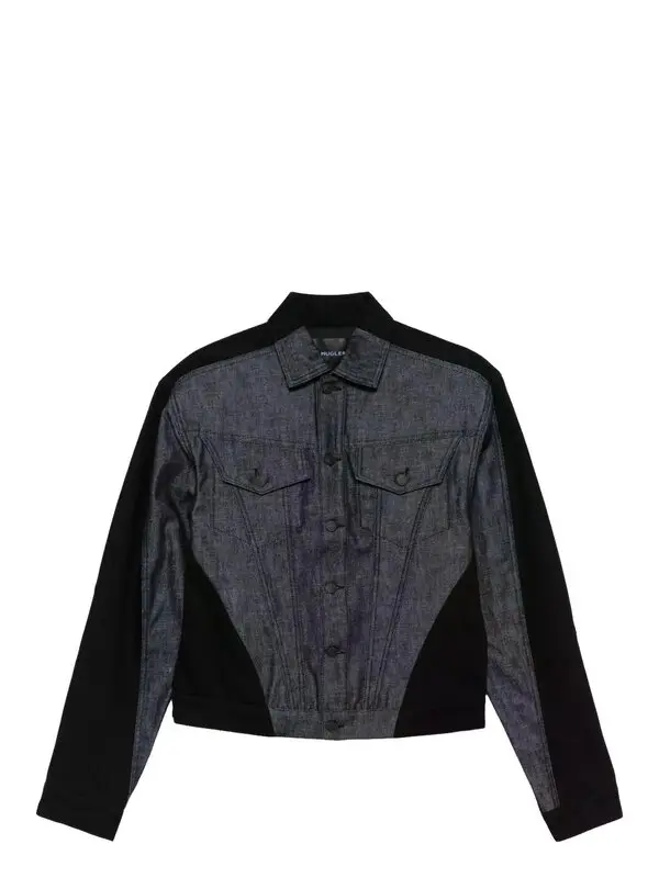 MUGLER Bi-color Denim Jacket - Blue