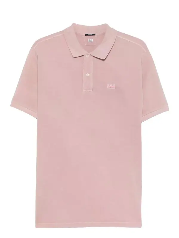 C.P. COMPANY Logo-embroidered Polo Shirt - Pink
