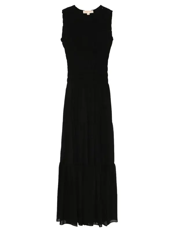 Michael Kors Gathered Georgette Maxi Dress - Black