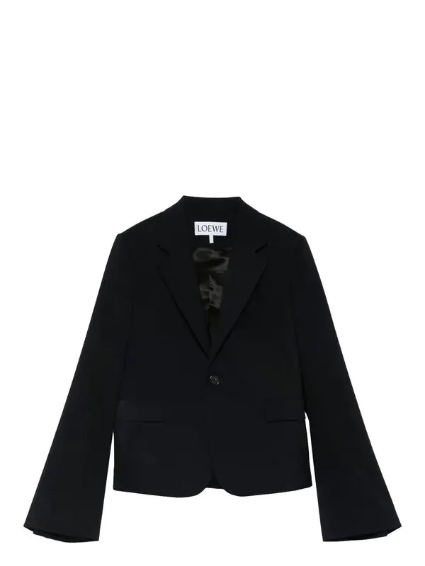 Loewe Notched Lapel Wool Blazer - Blue