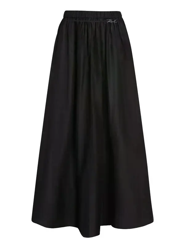 Karl Lagerfeld Dna Sheer Long Beach Skirt - Black