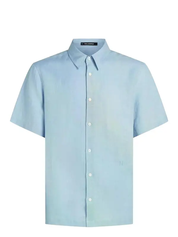 Karl Lagerfeld Logo-embroidered Shirt - Blue